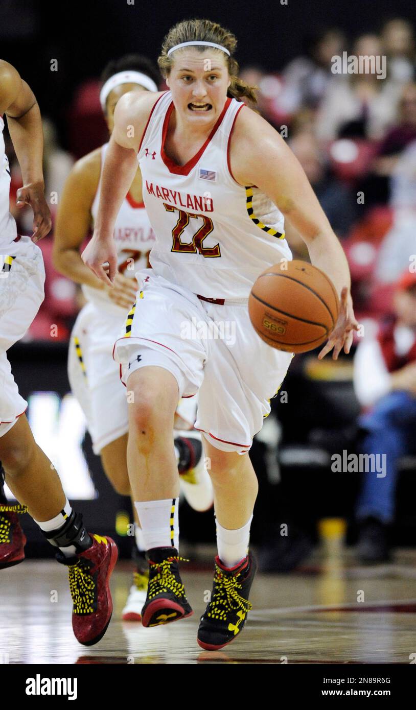 Maryland's Tierney Pfirman runs on a fast break against North Carolina ...