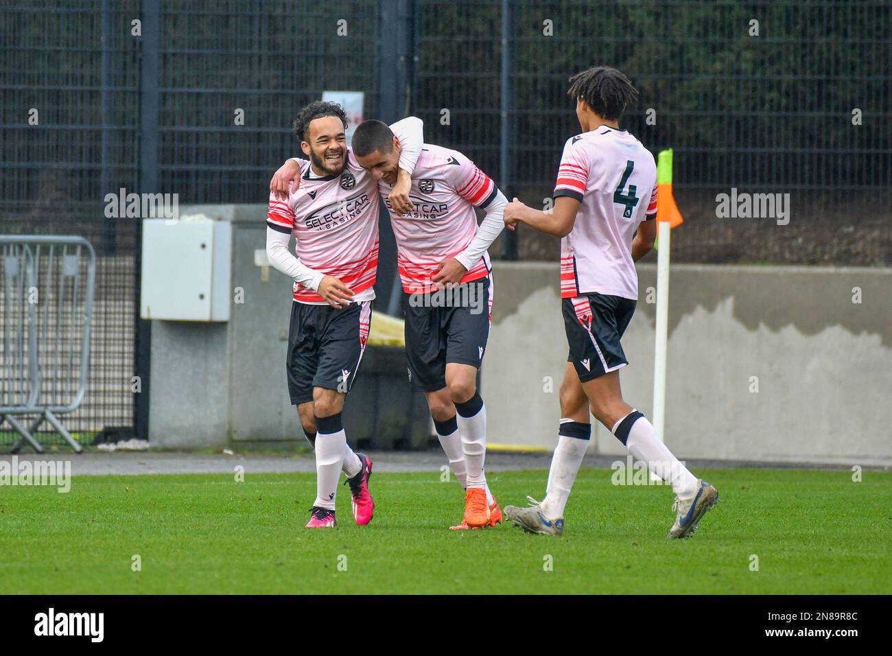 Swansea, Wales. 11 February 2023. Taylan Harris of Reading celebrates ...