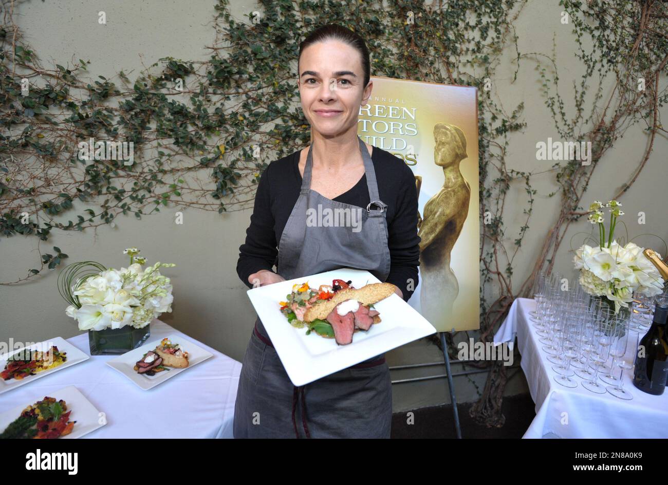 Chef Suzanne Goin poses for photographers at the Screen Actors Guild ...