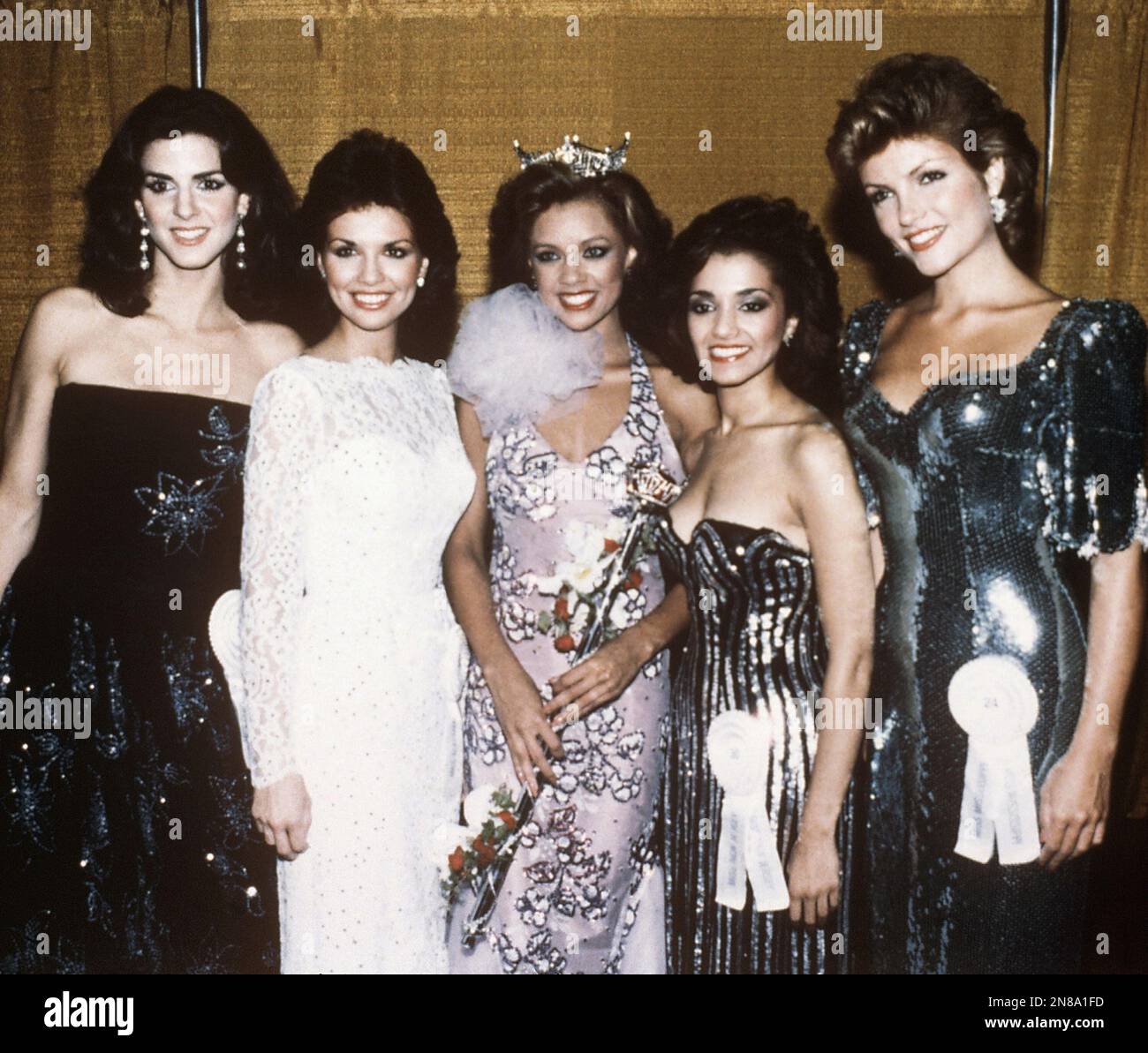 Vanessa Williams, center, is shown after being crowned Miss America ...