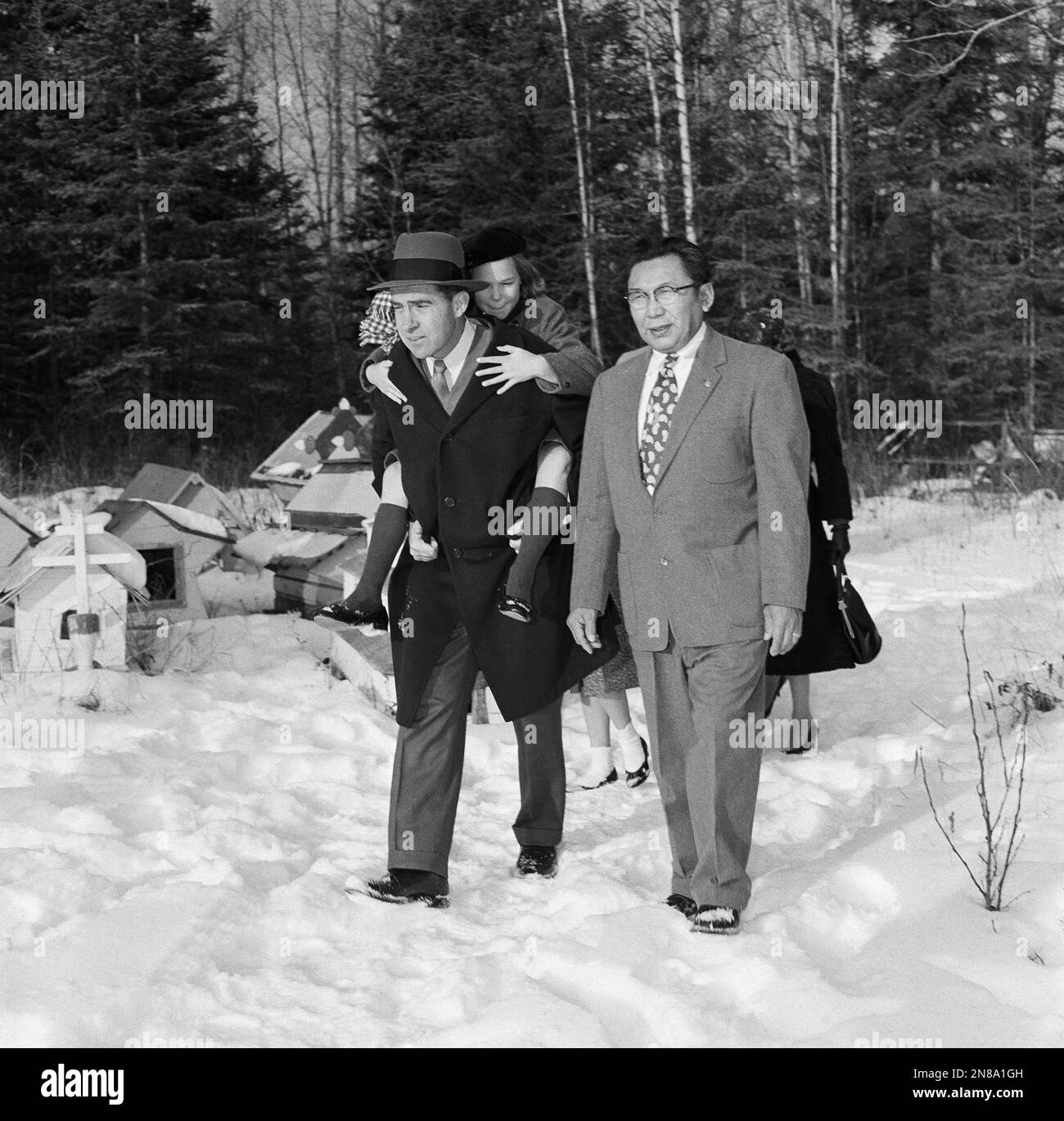 Julie Nixon, 10-year-old daughter of Vice President Richard Nixon, gets ...
