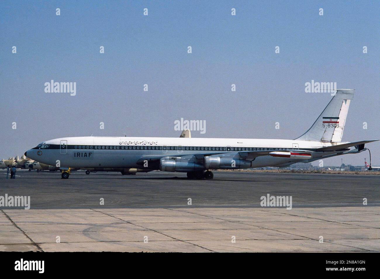 An Iranian Air Force jet 707 is shown on July 26, 1981. (AP Photo/Bill ...