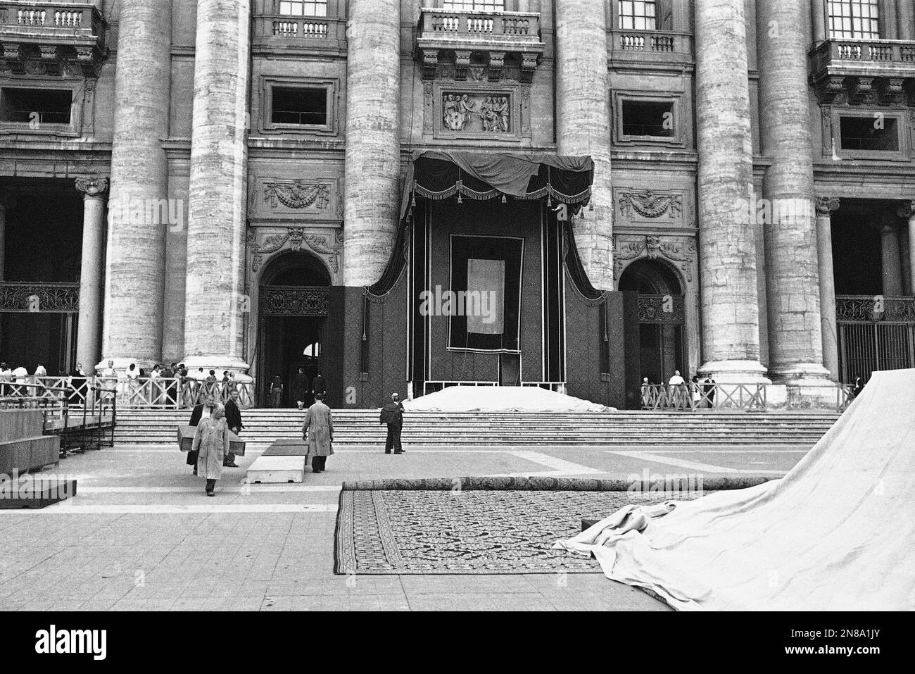 A canopy, under which the papal throne for the coronation will be ...