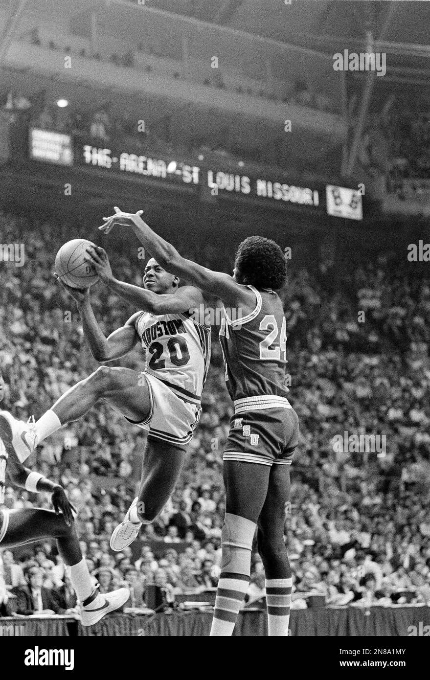 University of Houston's Alvin Franklin goes up for a shot against ...
