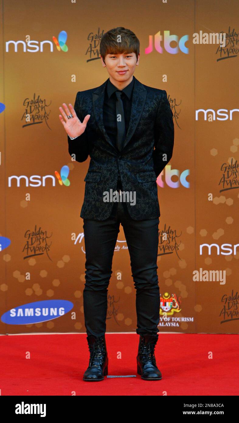 South Korean singer K.Will poses for photographers as he arrives on the red carpet ahead of the ...