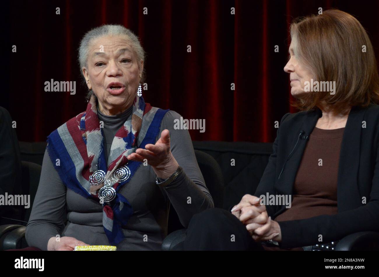 Aileen Hernandez, left and Gloria Steinem attend the PBS Winter TCA ...