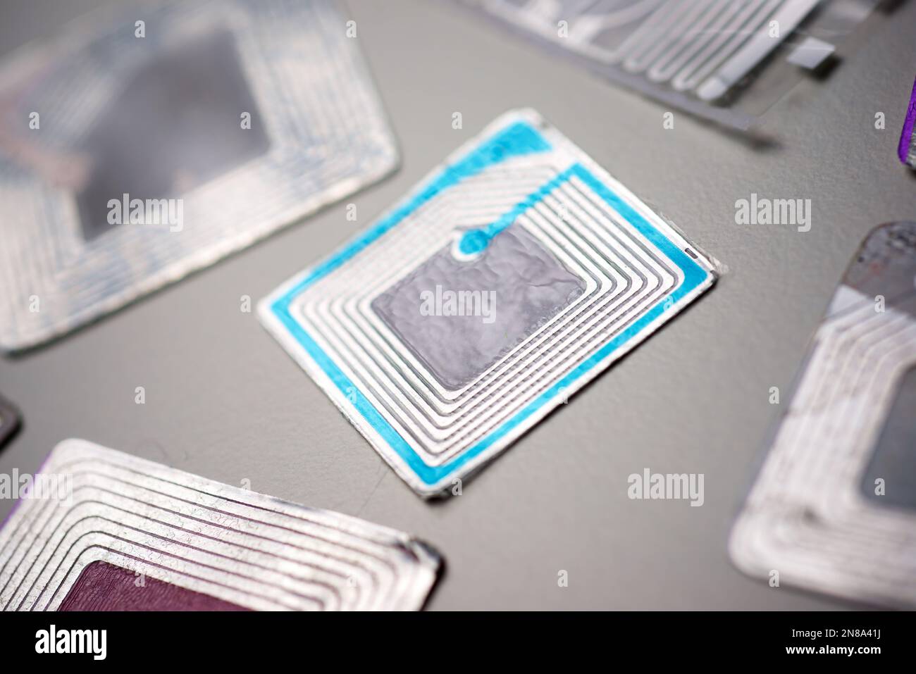 Rfid tags on a table Stock Photo - Alamy