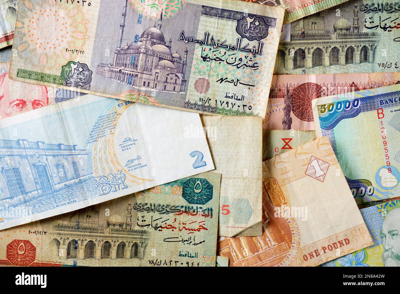 Group of different banknotes of countries of the world Stock Photo - Alamy