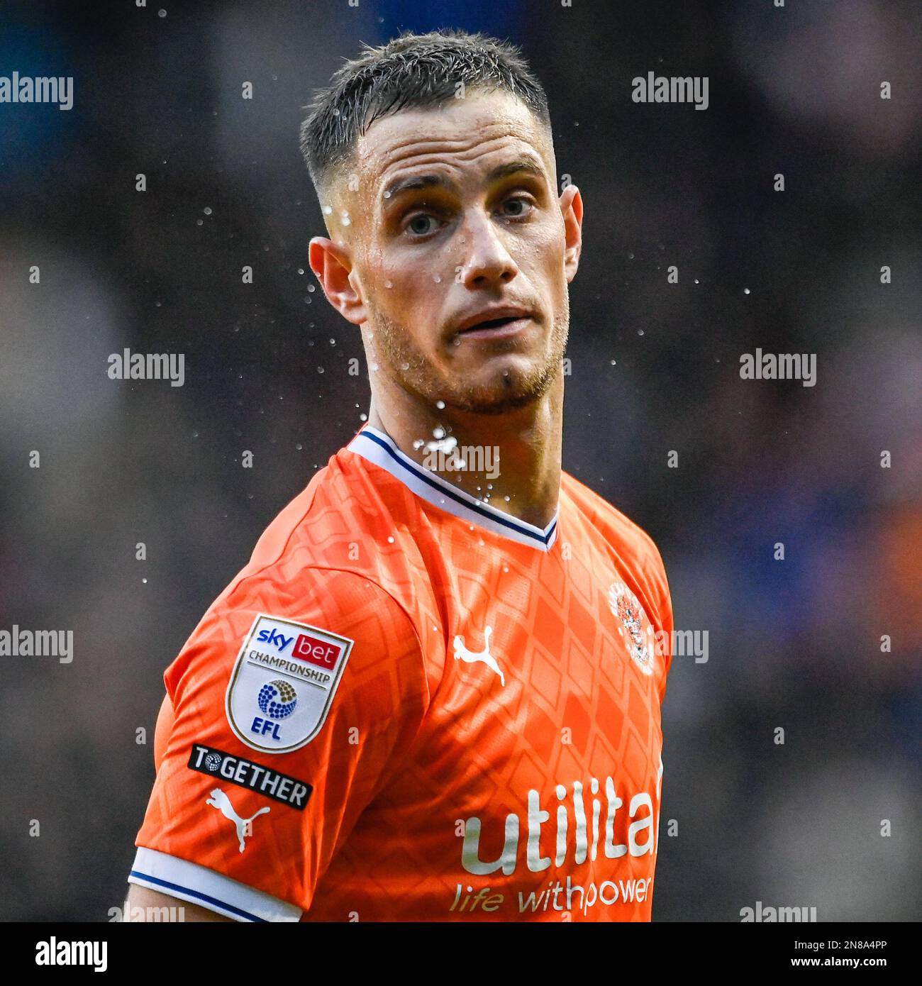 Jerry Yates #9 of Blackpool during the Sky Bet Championship match ...