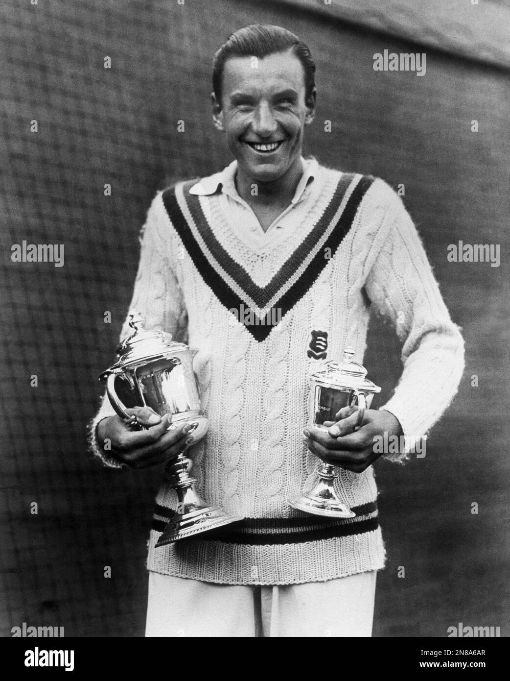Fred Perry, England's second ranking tennis player, pictured with the ...