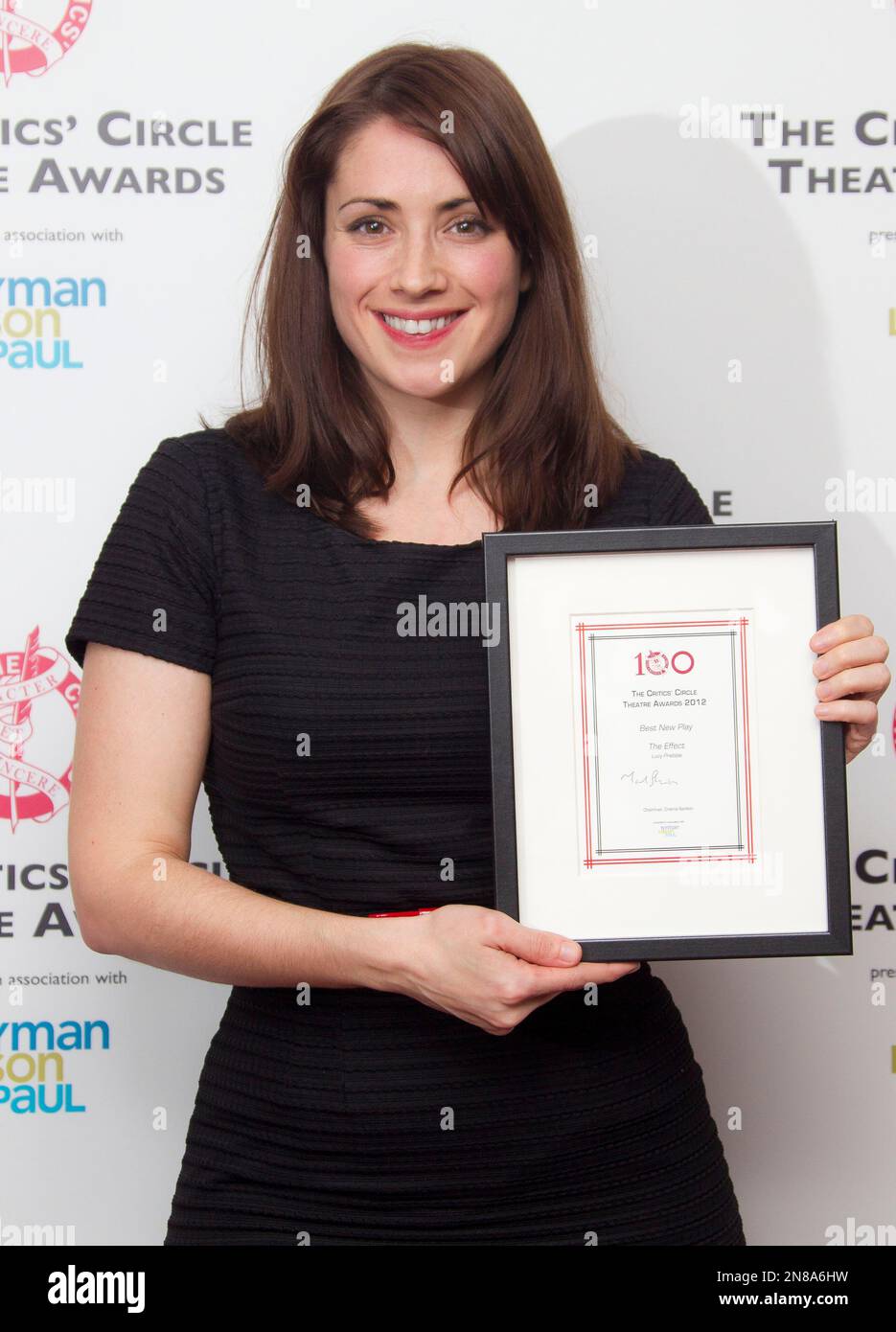 Britsh Playwright Lucy Prebble holds the award for Best New Play ...