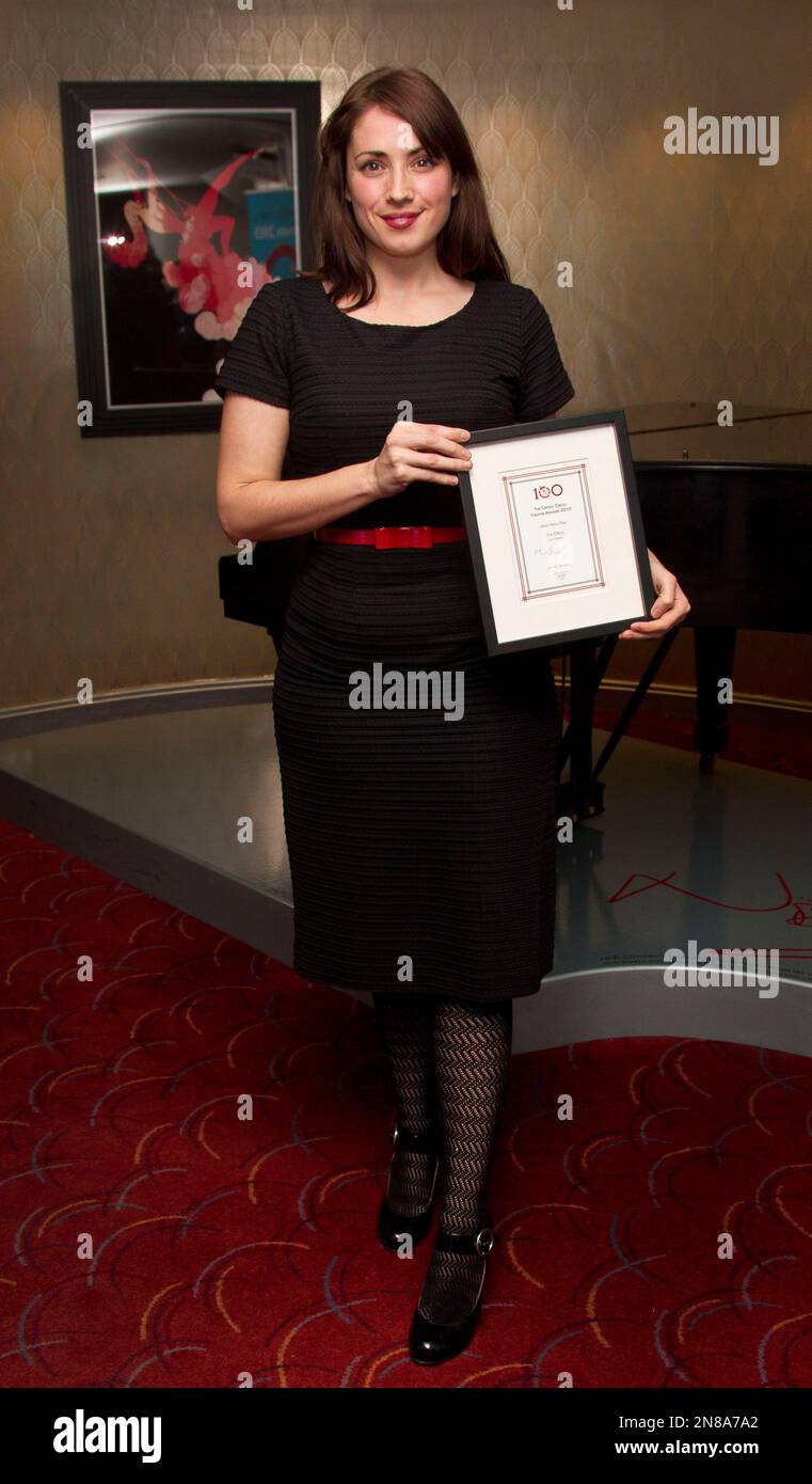 British playwright Lucy Prebble holds the award for Best New Play ...