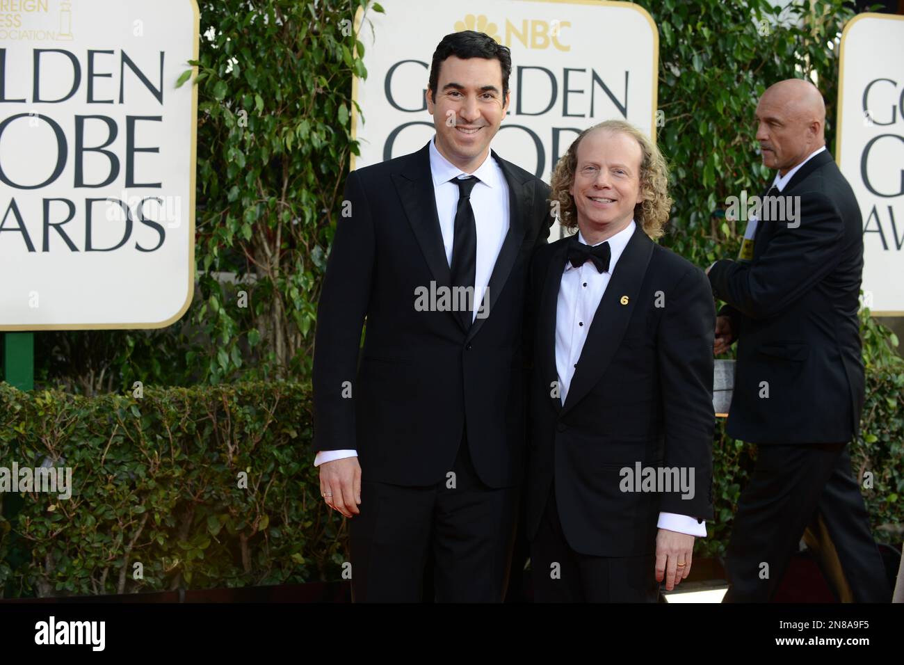 Jonathan Gordo, left, and Bruce Cohen arrive at the 70th Annual Golden ...