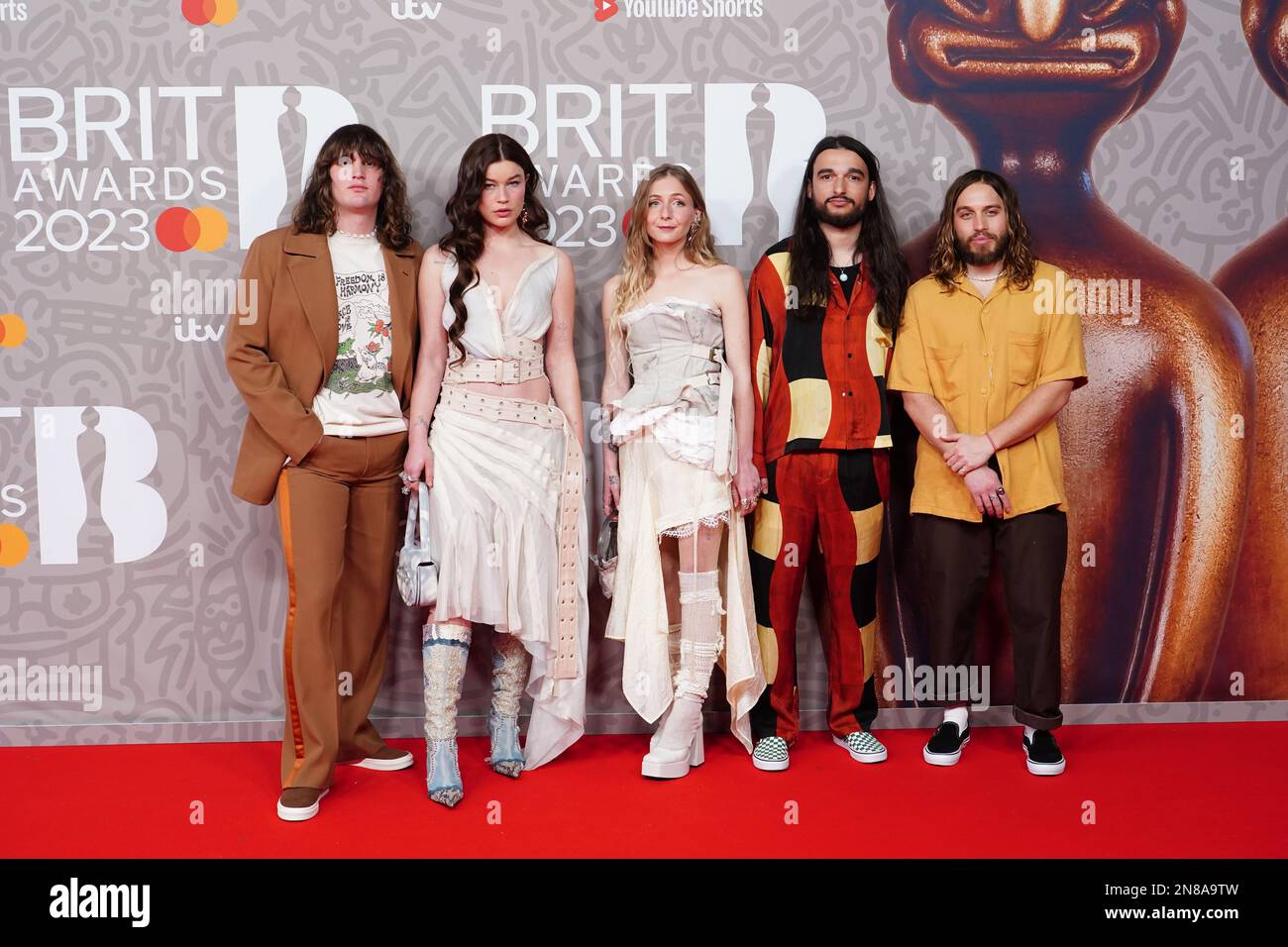 Wet Leg attending the Brit Awards 2023 at the O2 Arena, London. Picture ...