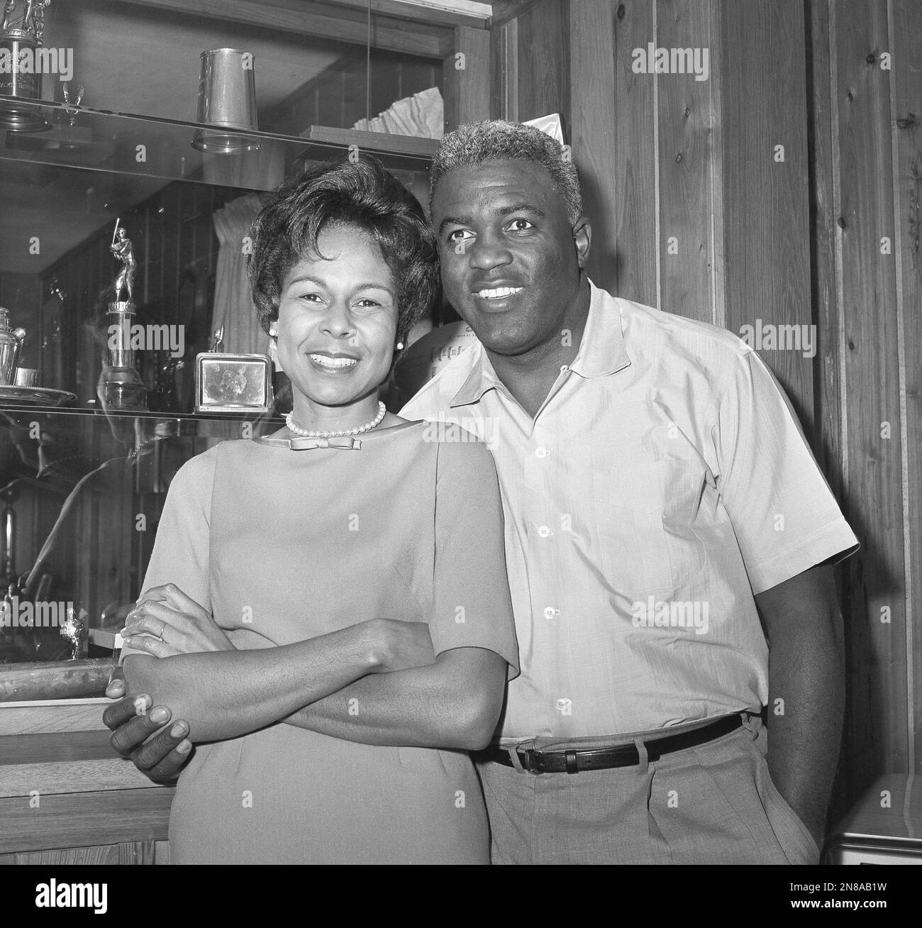 Jackie Robinson and his wife, Rachel, pose in their Stamford, CT , home ...