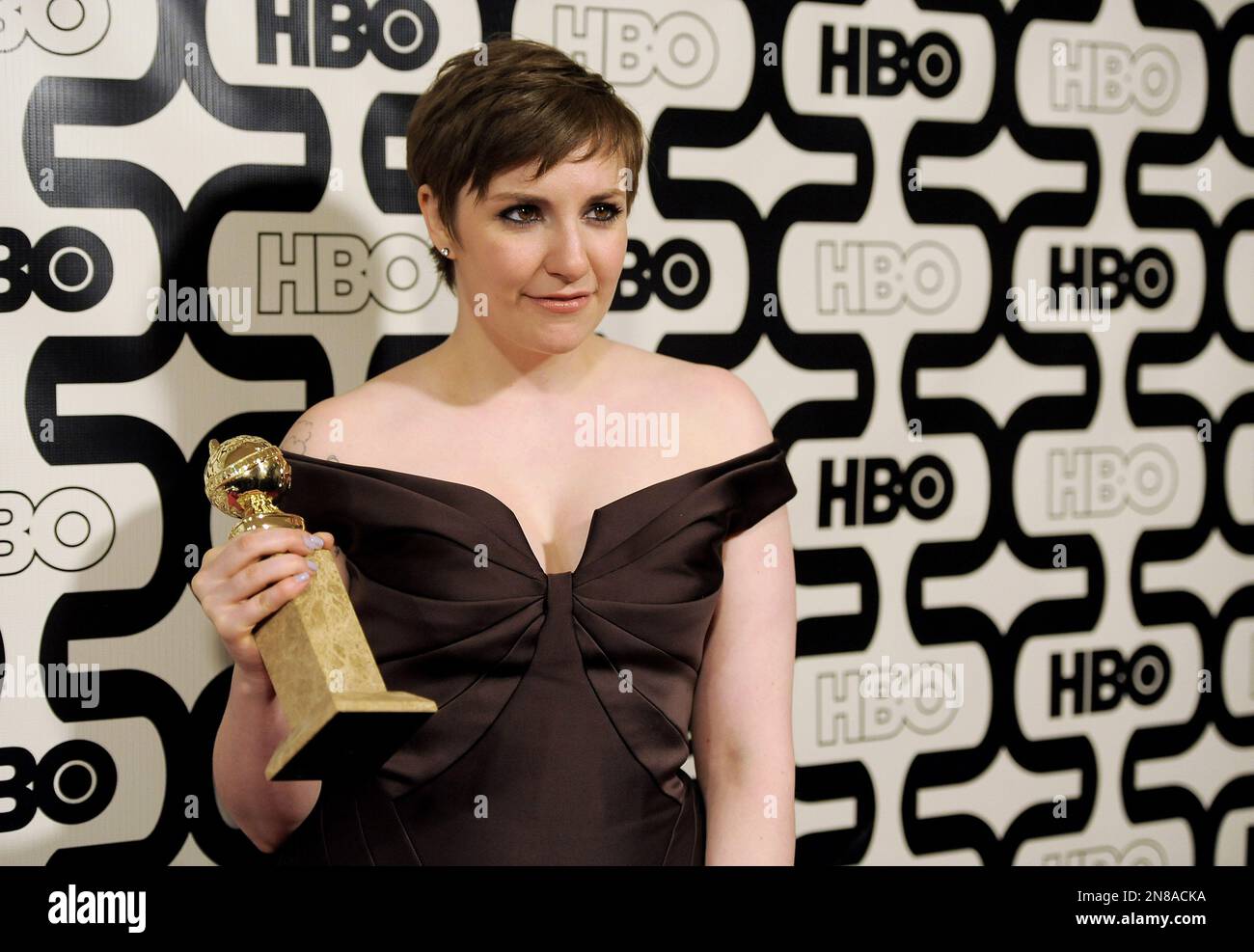 Actress Lena Dunham arrives at the HBO Golden Globe After Party at the ...