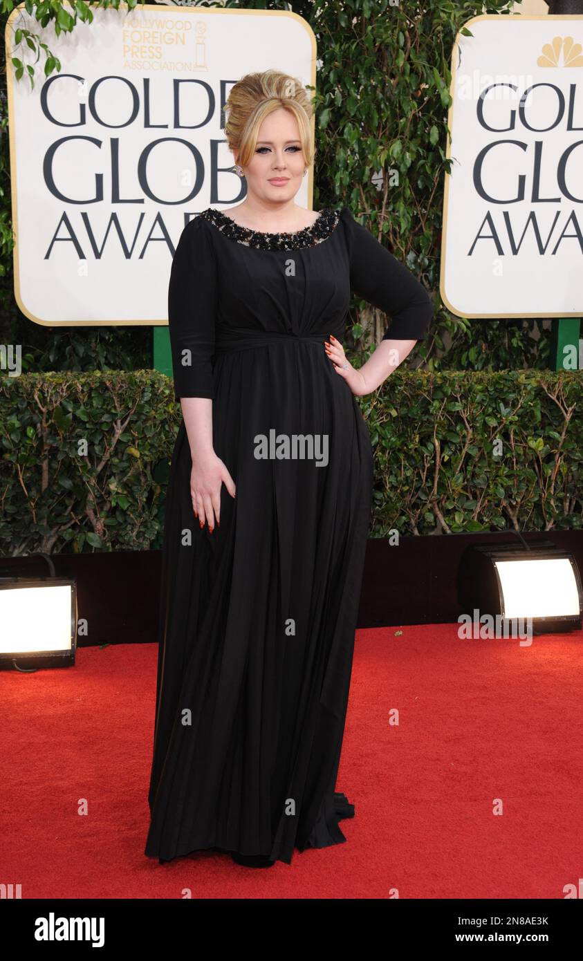 Singer Adele arrives at the 70th Annual Golden Globe Awards at the ...