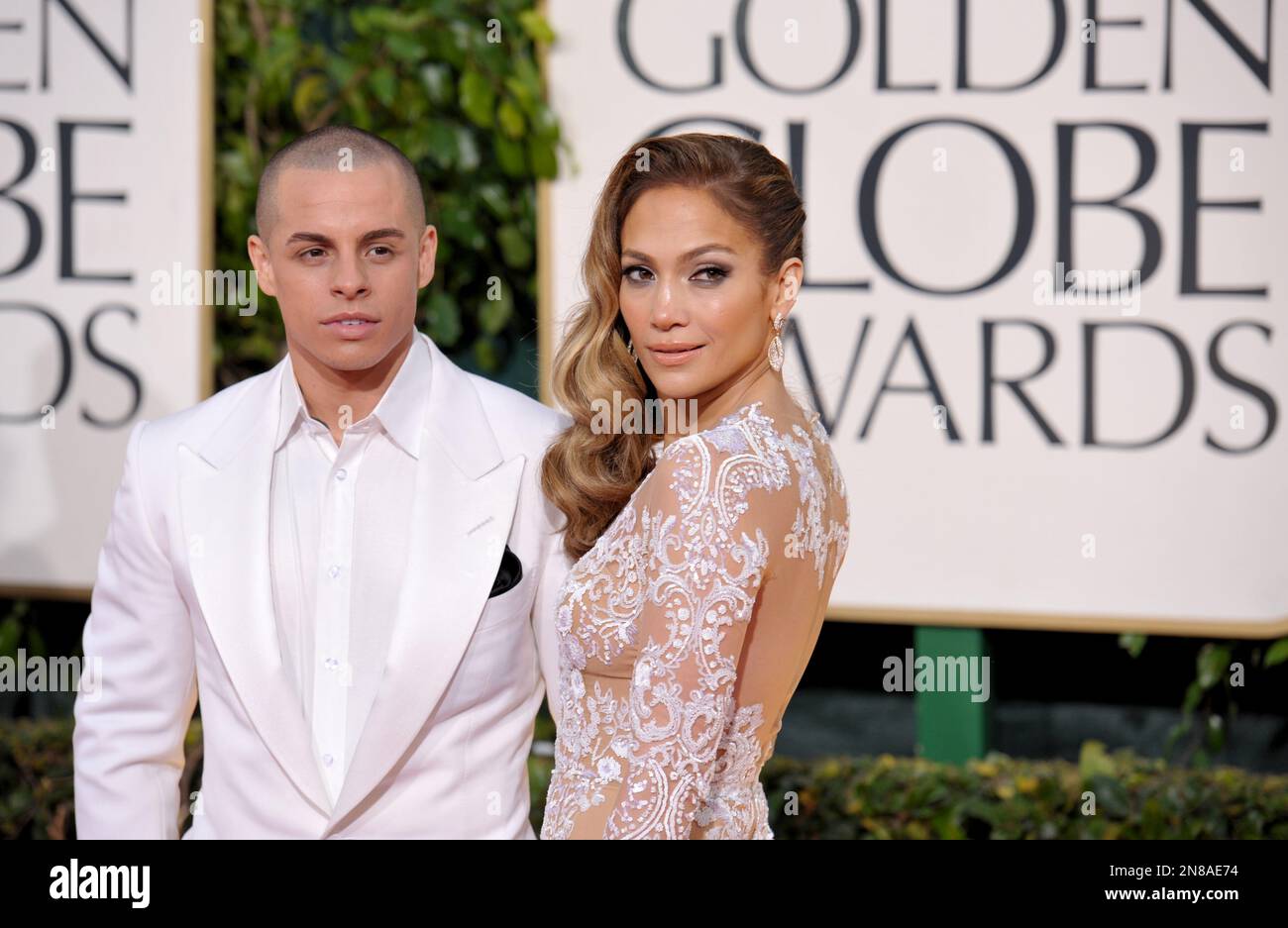Dancer Casper Smart and singer Jennifer Lopez arrive at the 70th Annual ...