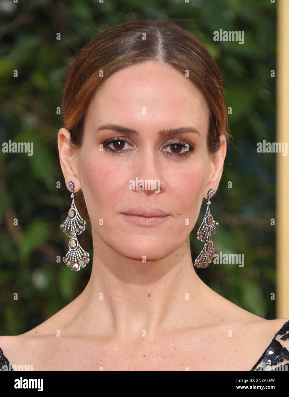 Actress Sarah Paulson arrives at the 70th Annual Golden Globe Awards at ...