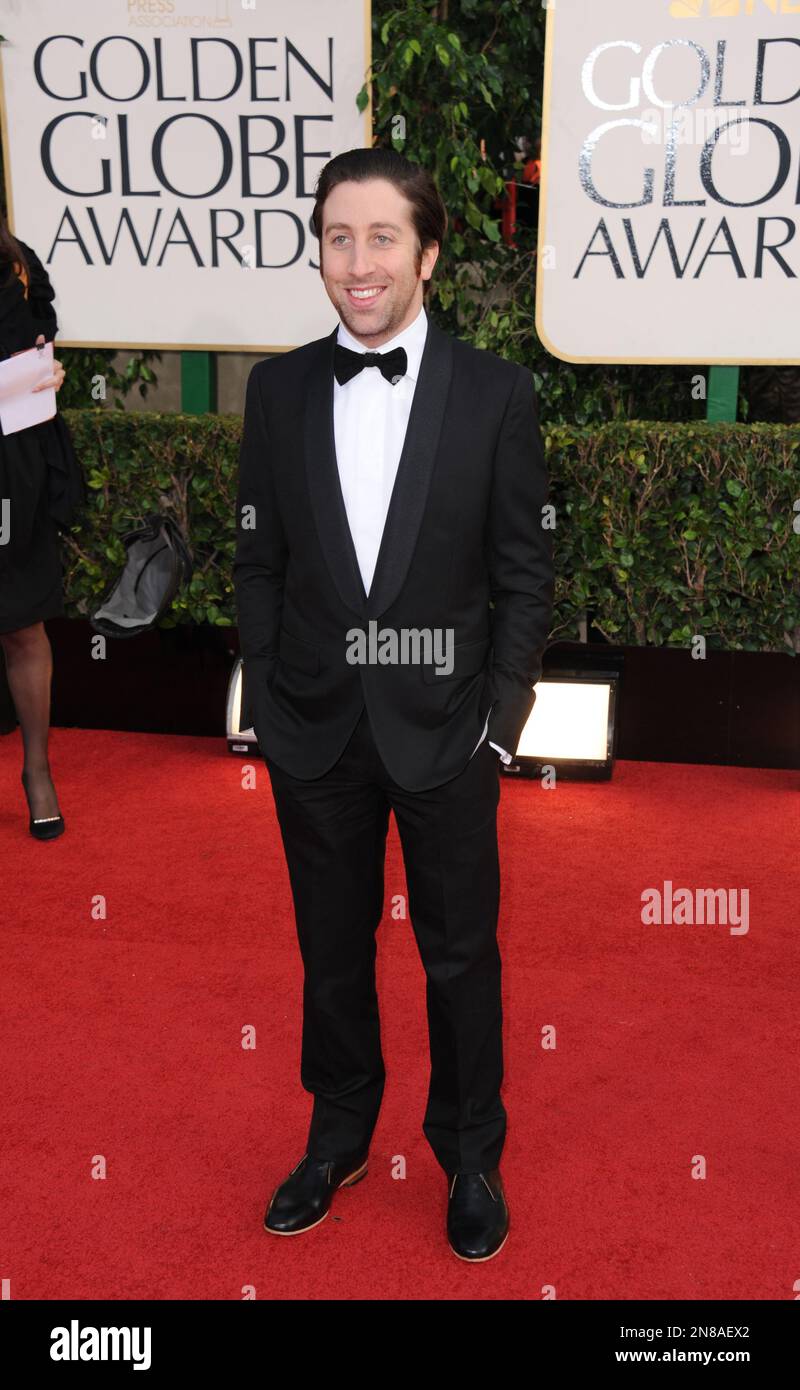 Actor Simon Helberg arrives at the 70th Annual Golden Globe Awards at ...