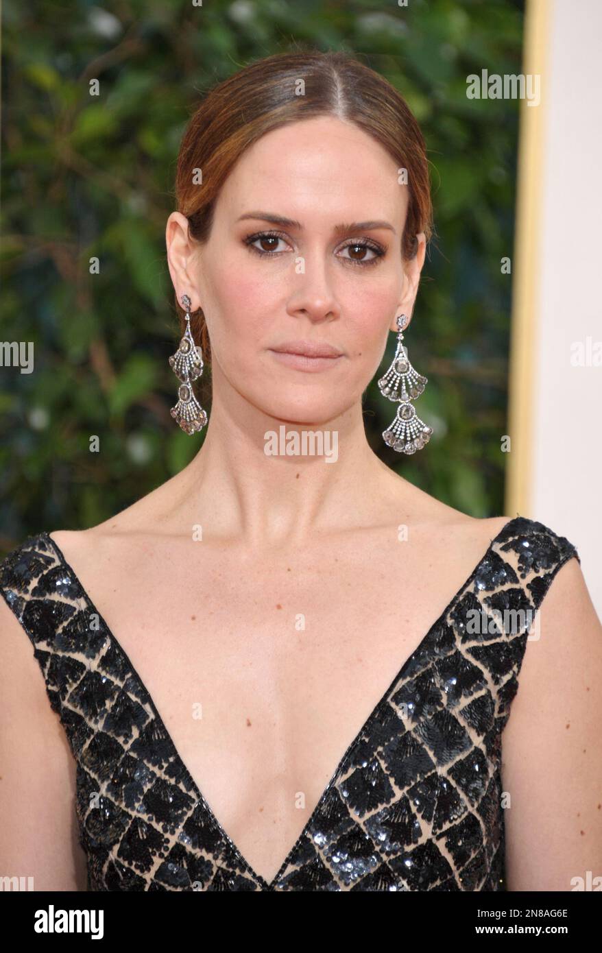 Actress Sarah Paulson arrives at the 70th Annual Golden Globe Awards at ...