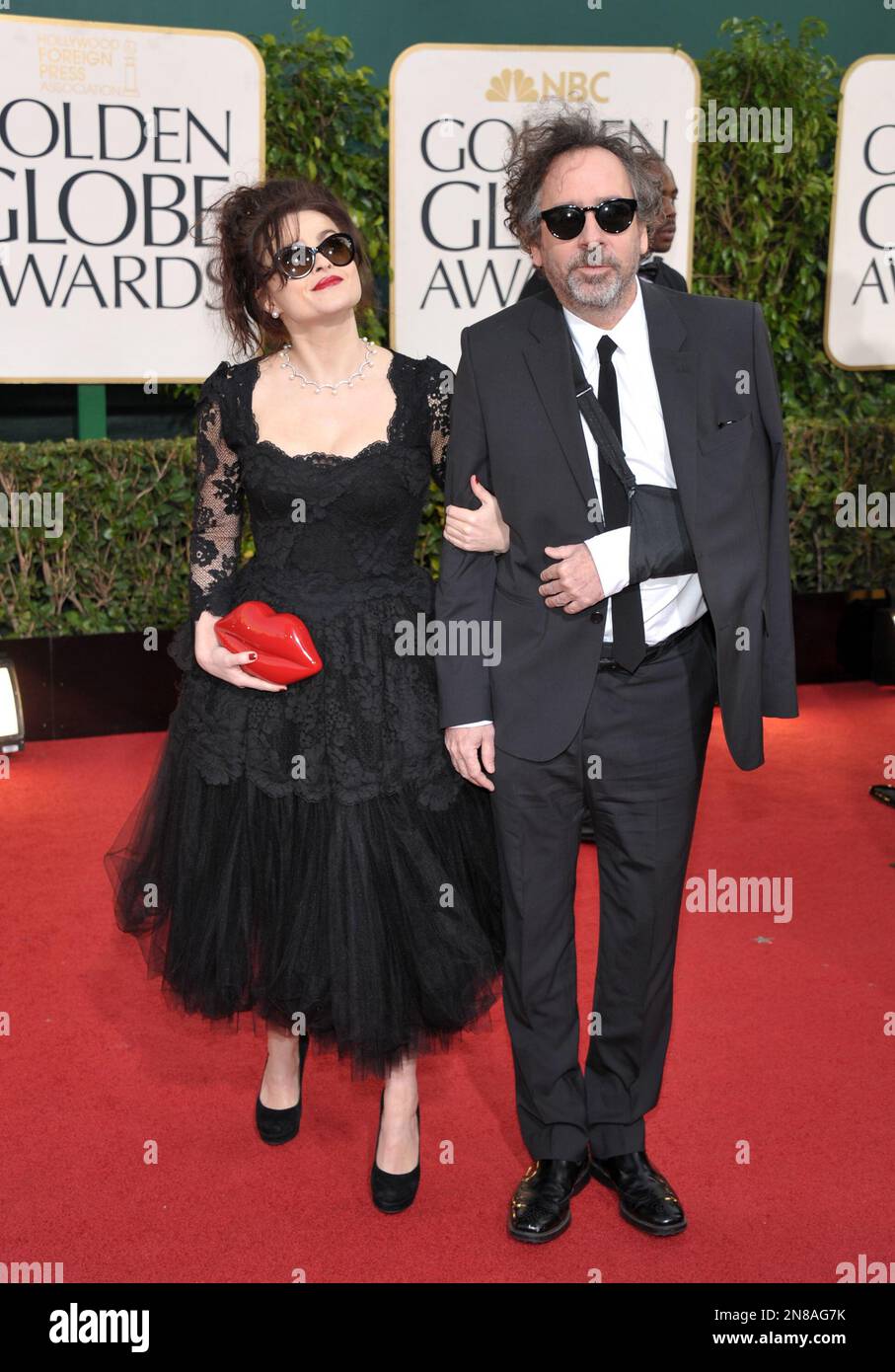 Actress Helena Bonham Carter, left, and director Tim Burton at the 70th ...