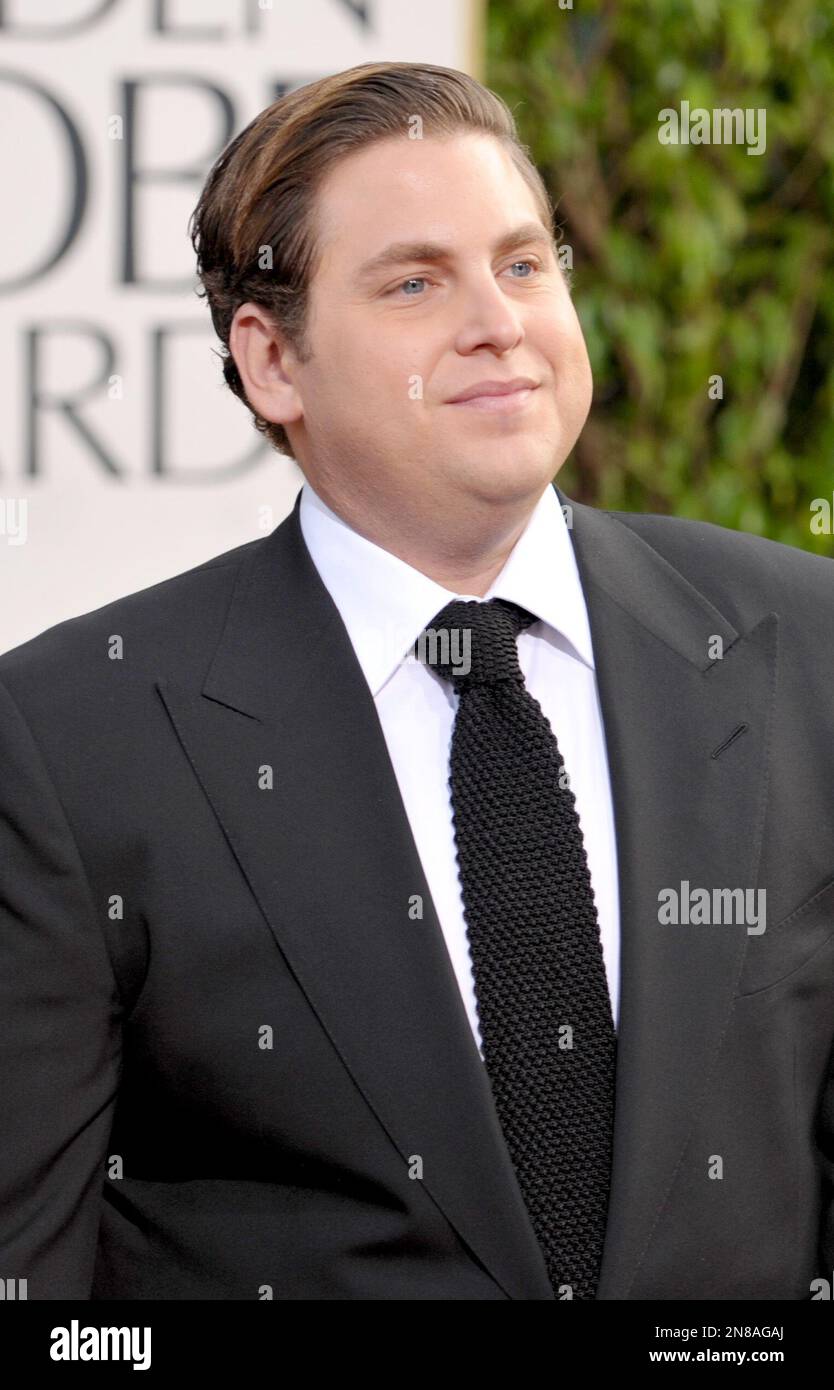 Actor Jonah Hill arrives at the 70th Annual Golden Globe Awards at the ...