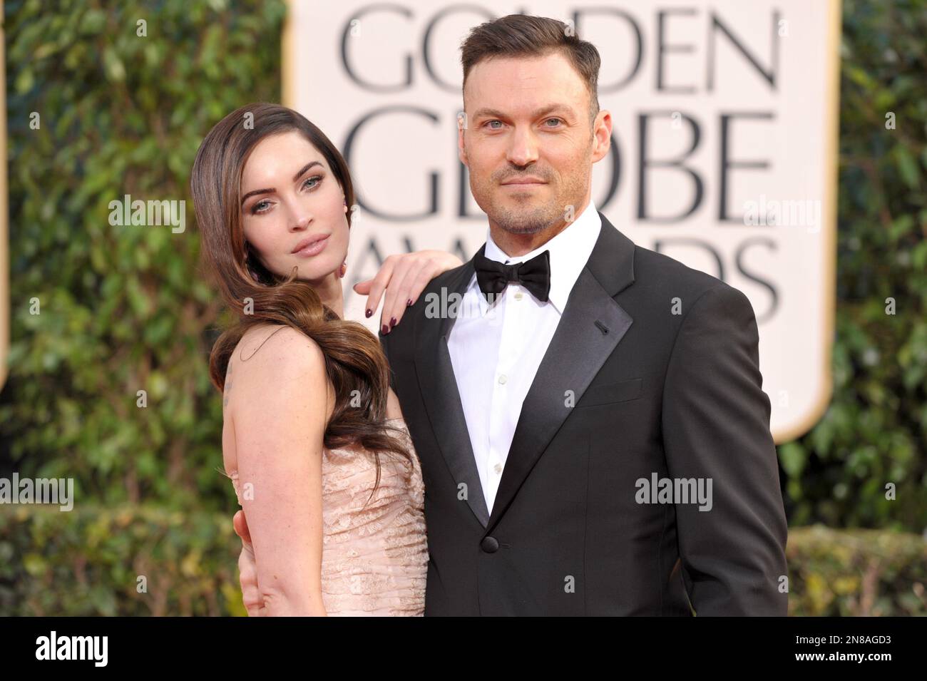 Actors Megan Fox, left, and Brian Austin Green arrive at the 70th ...