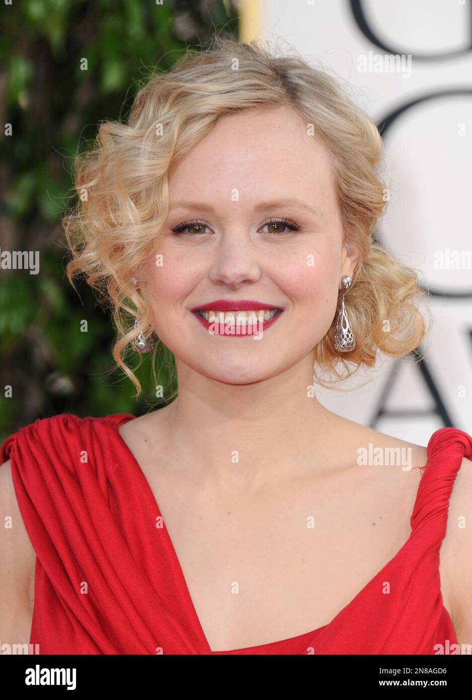 Actress Alison Pill arrives at the 70th Annual Golden Globe Awards at ...