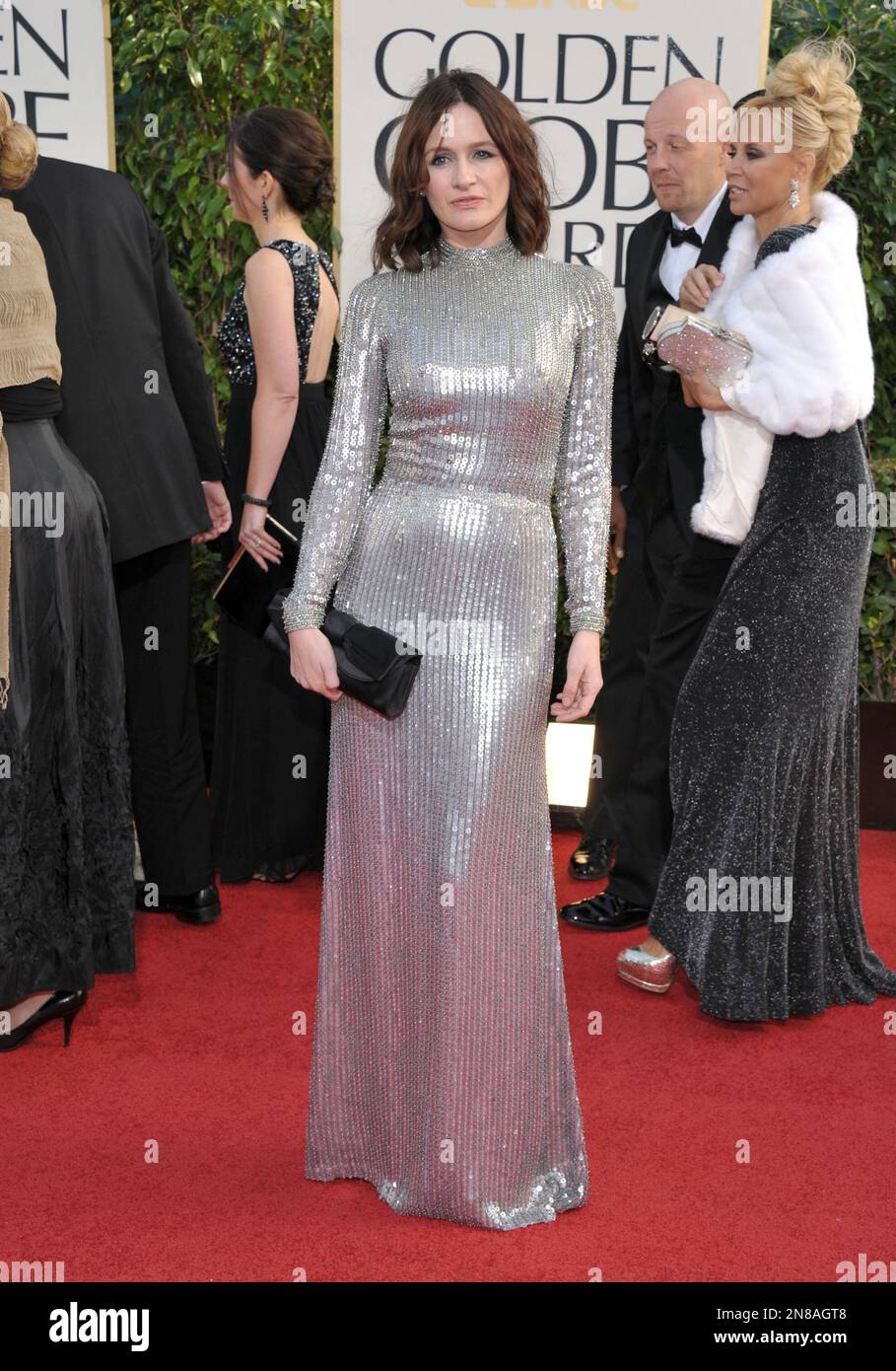 Actress Emily Mortimer arrives at the 70th Annual Golden Globe Awards ...