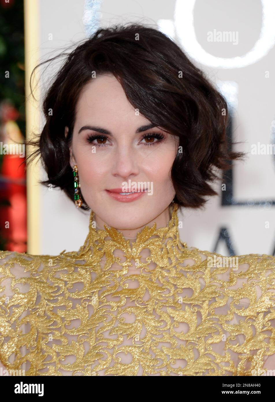 Actress Michelle Dockery arrives at the 70th Annual Golden Globe Awards ...