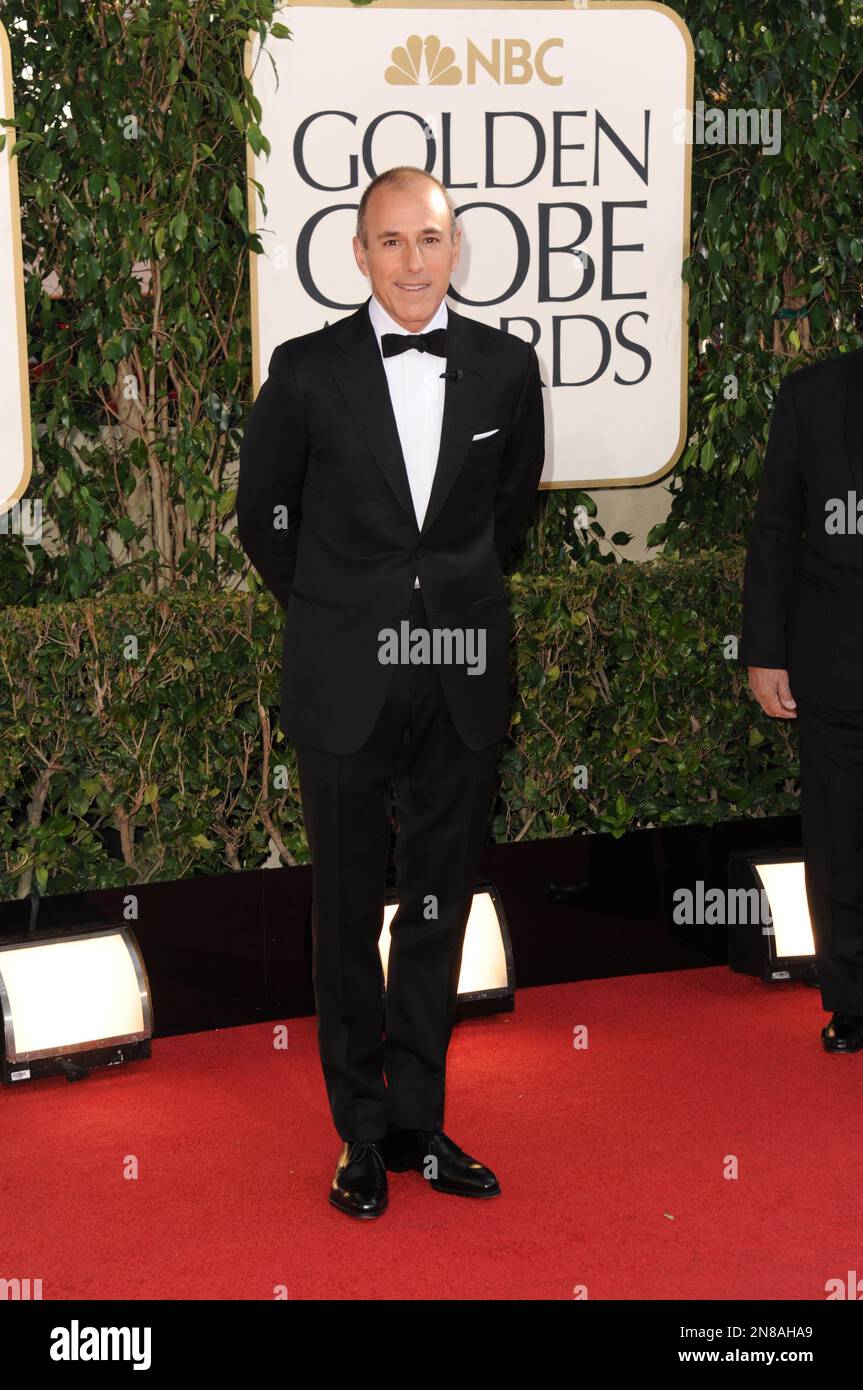 Journalist Matt Lauer arrives at the 70th Annual Golden Globe Awards at ...