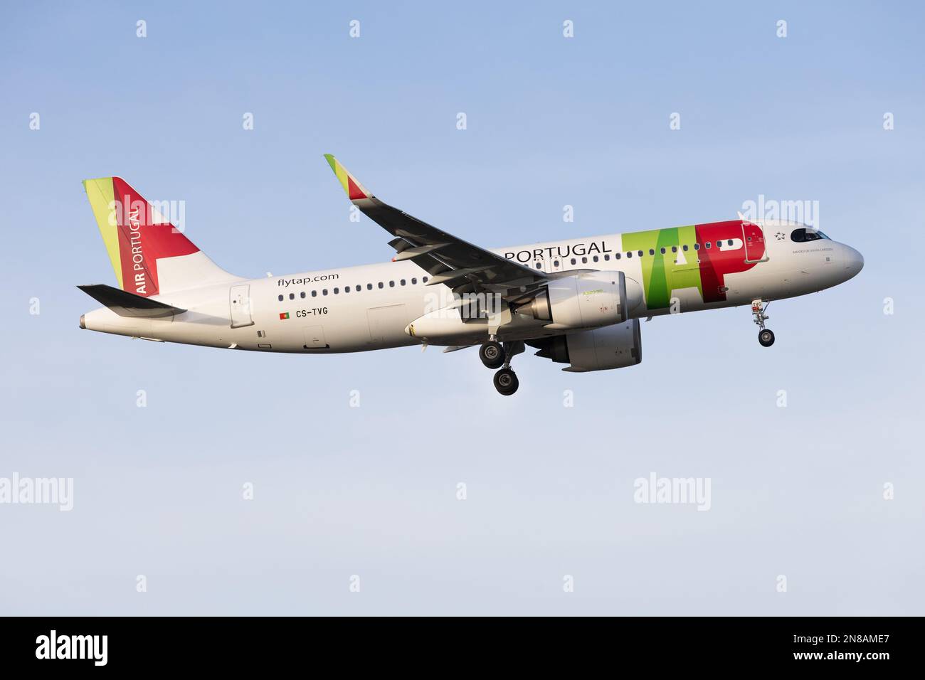 A TAP Air Portugal Airbus A320 NEO lands at London Heathrow Airport in ...