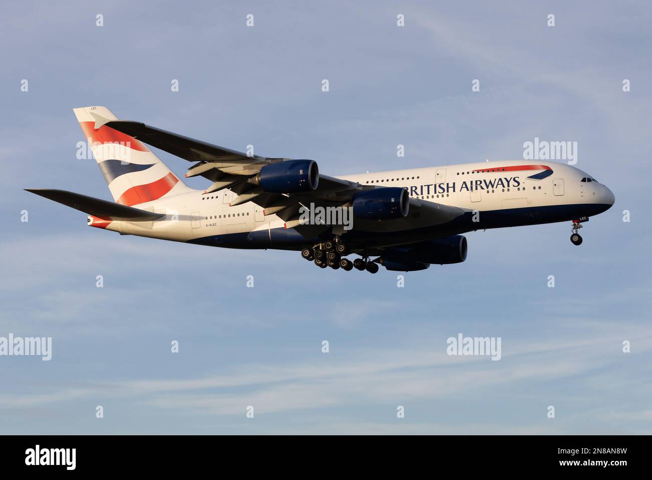 A British Airways Airbus A380 lands at London Heathrow Airport in 2023 Stock Photo - Alamy