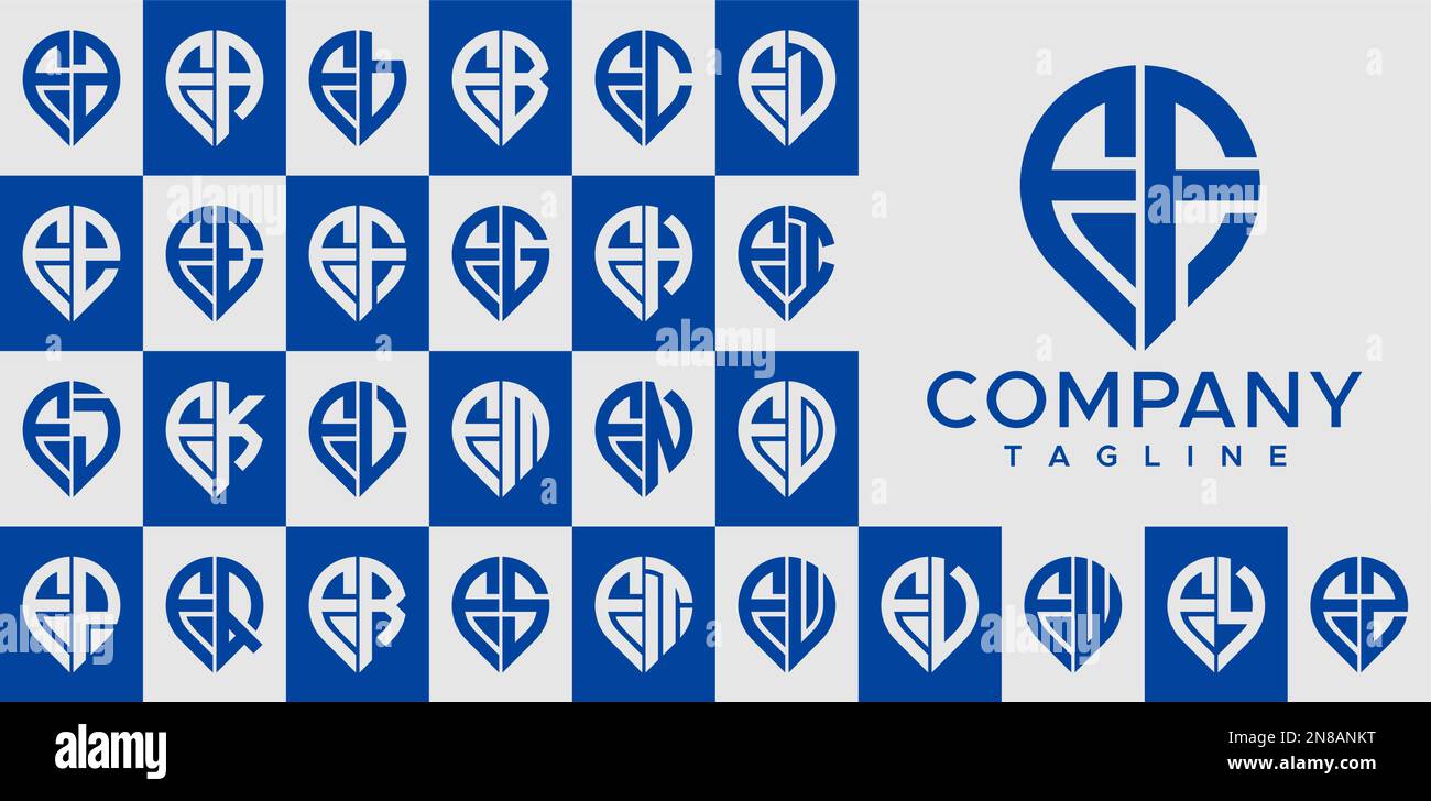 Modern pin point letter F logo design vector. Line marker FF F initial ...