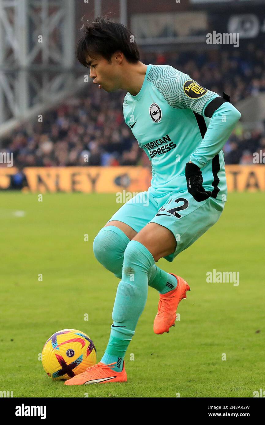 London, UK. 11th Feb, 2023. Kaoru Mitoma of Brighton & Hove Albion on ...