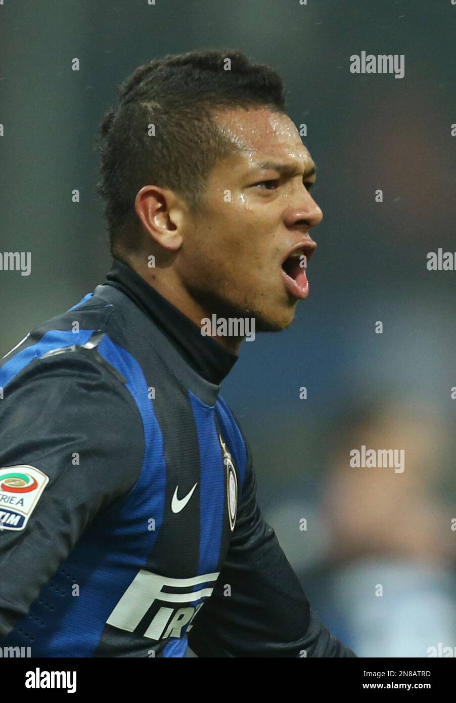 Inter Milan Colombian midfielder Fredy Guarin, celebrates after scoring ...