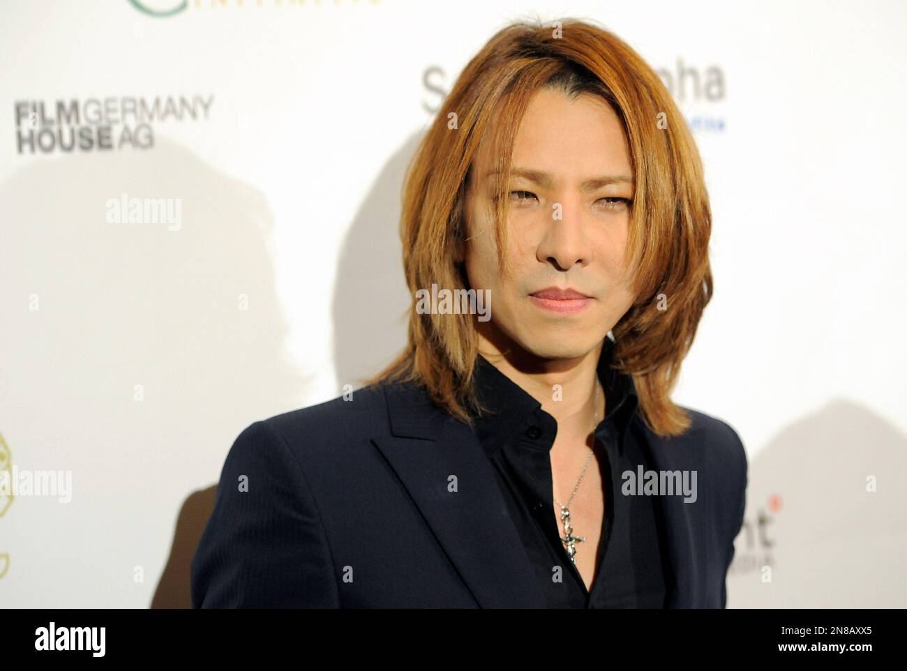 Japanese musician Yoshiki poses at the Cinema For Peace Foundation's ...