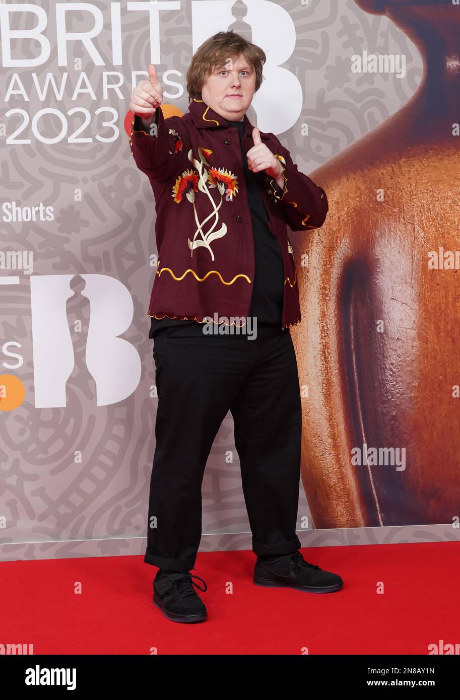 Lewis Capaldi attending the Brit Awards 2023 at the O2 Arena, London ...