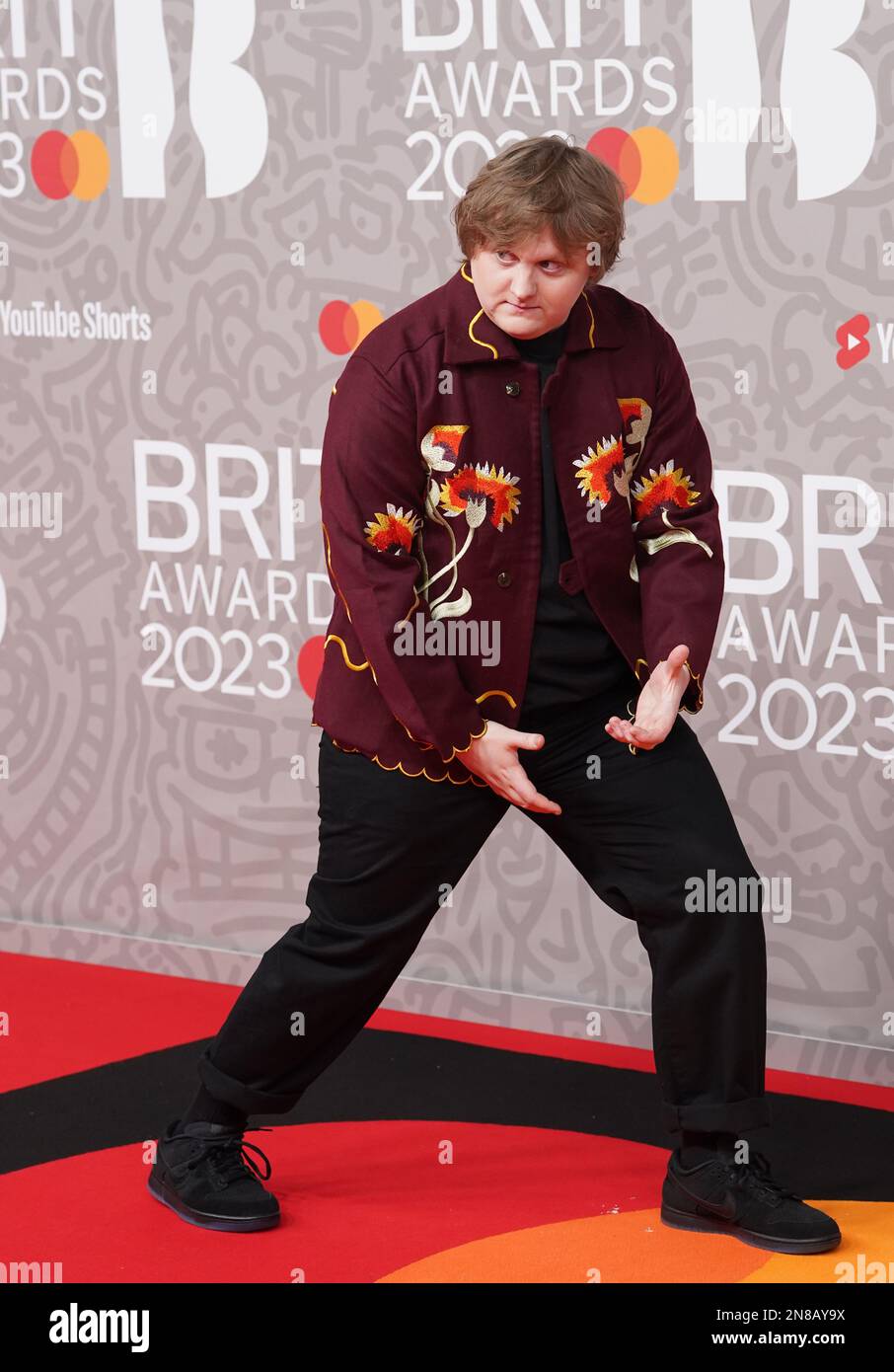 Lewis Capaldi attending the Brit Awards 2023 at the O2 Arena, London ...