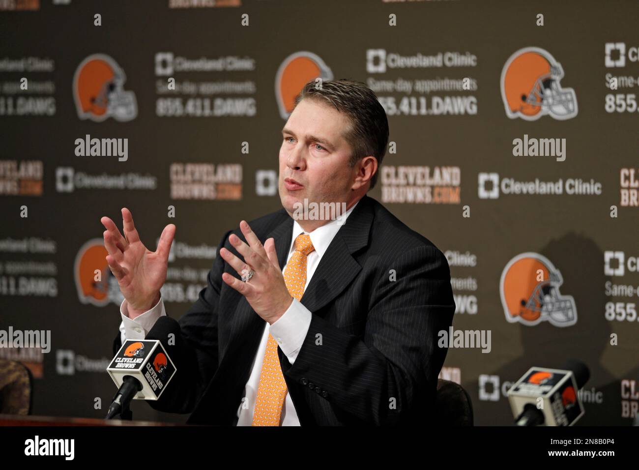 New Cleveland Browns head coach Rob Chudzinski at the NFL football team ...