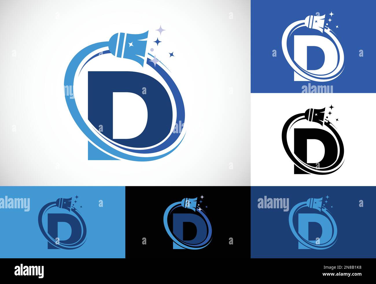 Letter D cleaning service logo design template, Cleaning company logo ...