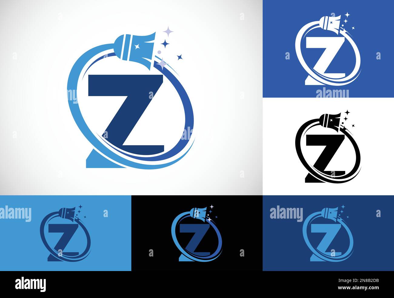 Letter Z cleaning service logo design template, Cleaning company logo ...