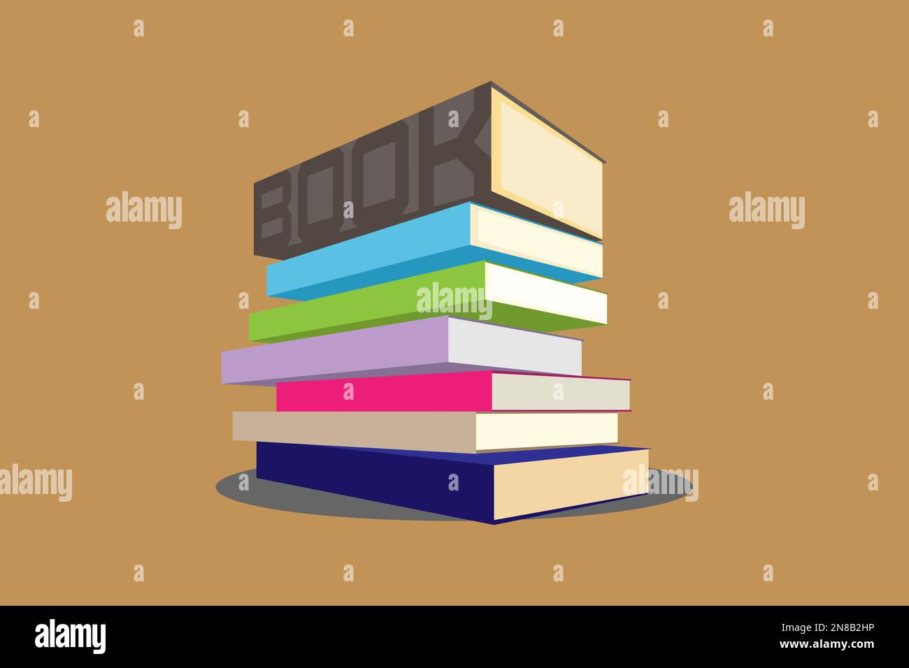 Bright stack of books, vector illustration Stock Vector Image & Art - Alamy