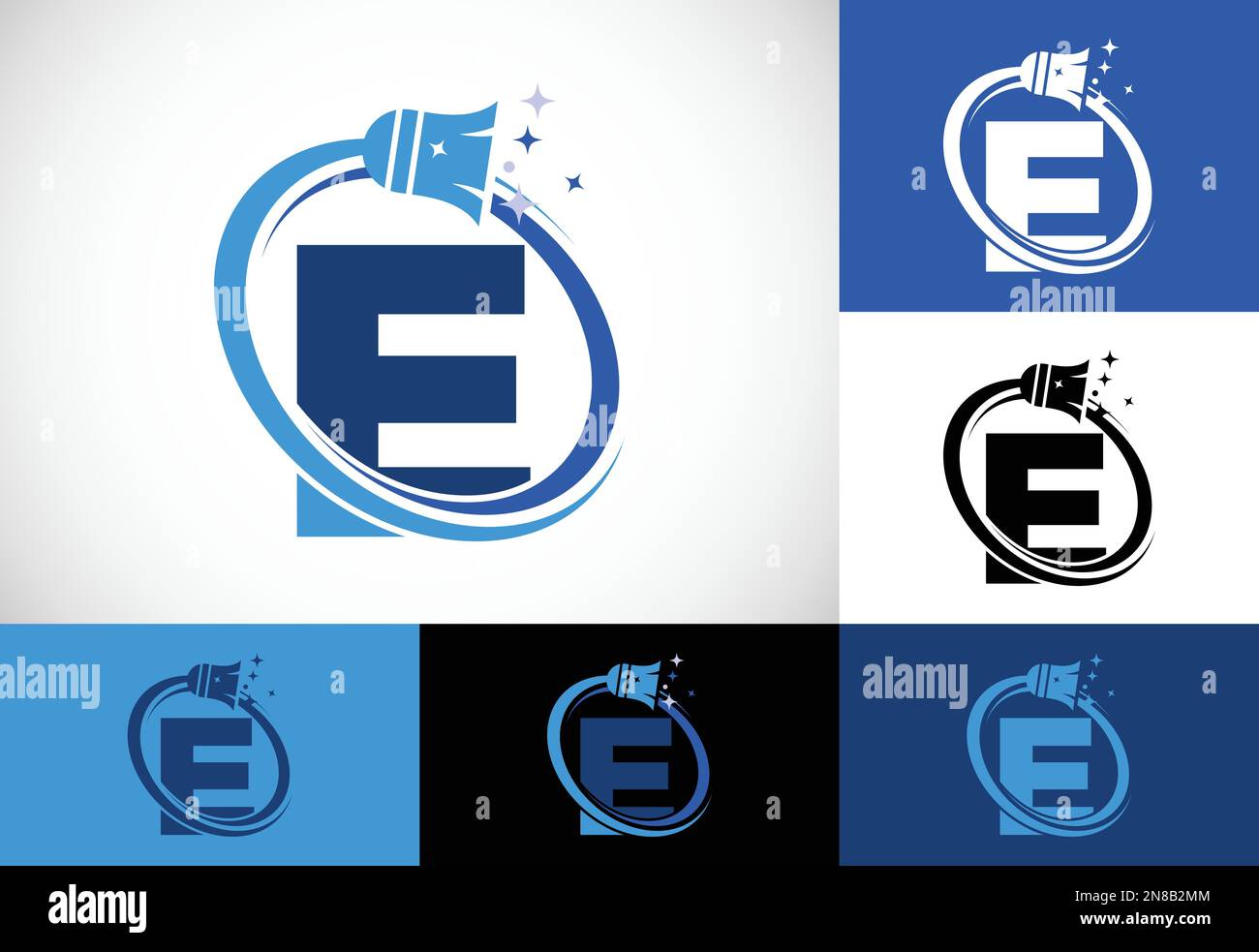 Letter E cleaning service logo design template, Cleaning company logo ...