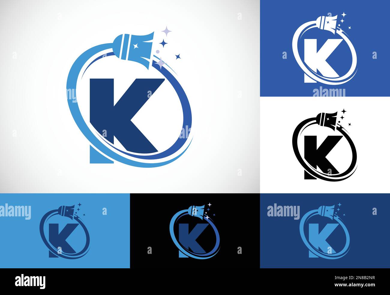 Letter K cleaning service logo design template, Cleaning company logo ...