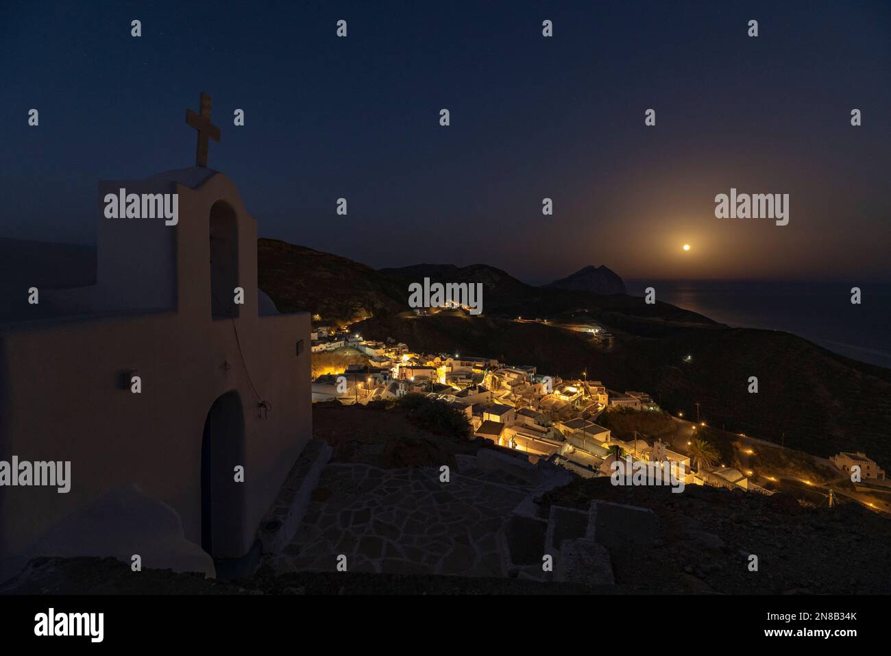 Moonlit sea greek islands hi-res stock photography and images - Alamy