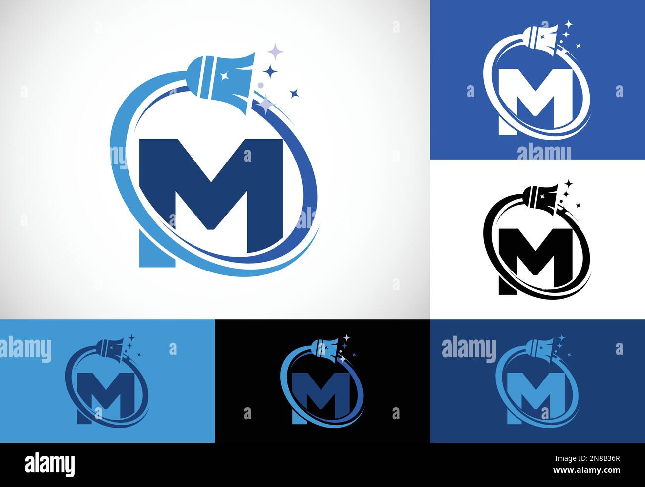 Letter M cleaning service logo design template, Cleaning company logo ...