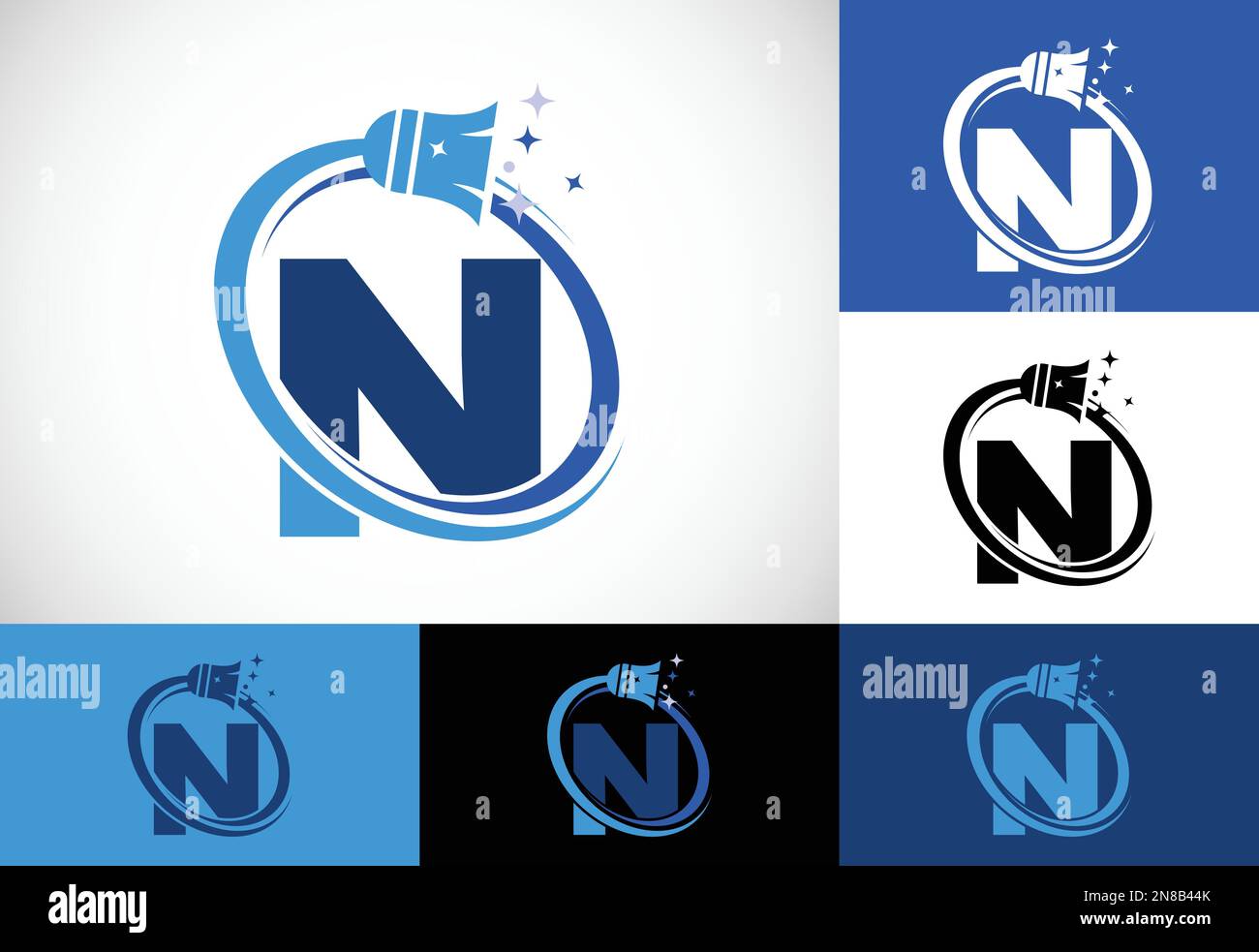 Letter N cleaning service logo design template, Cleaning company logo ...