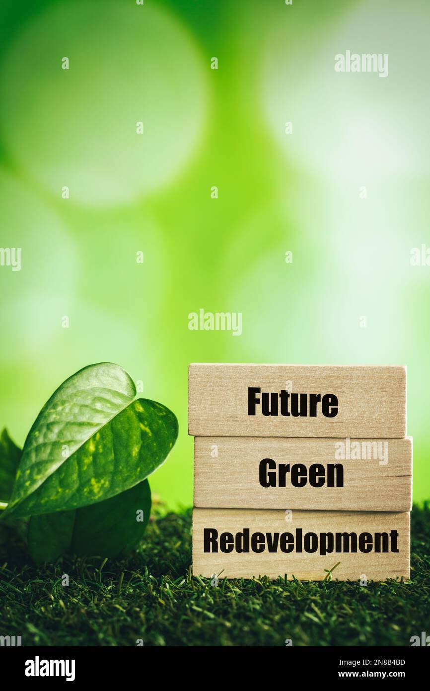 Sustainable Green Building, Urban green redevelopment, Concept ...
